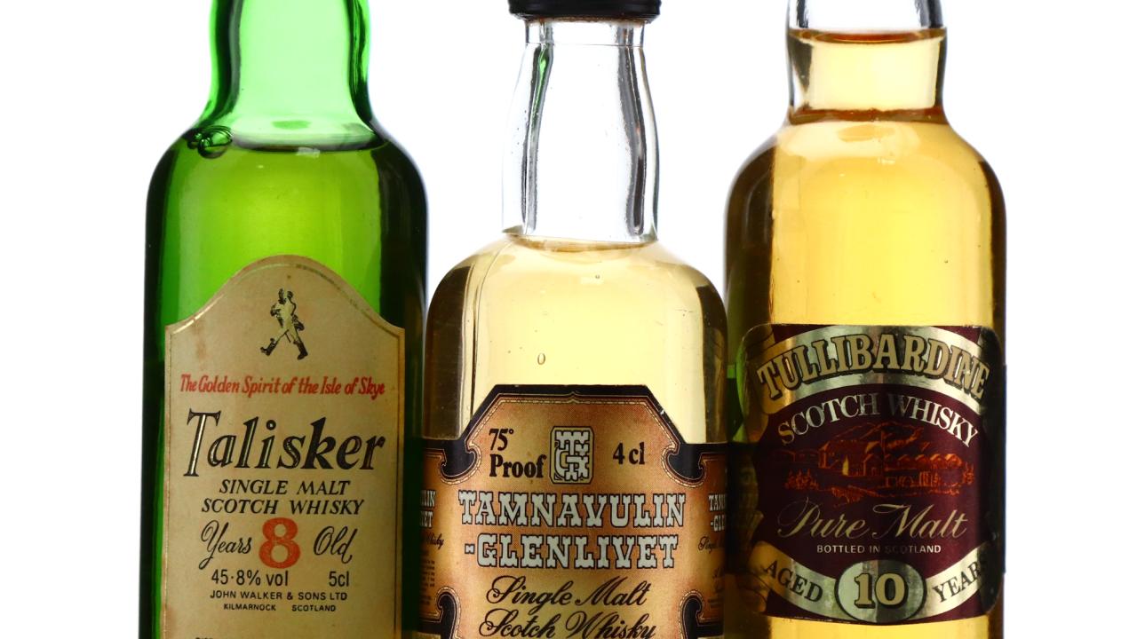 Single Malts Miniatures x 3 / Tamnavulin, Tullibardine & Talisker ...