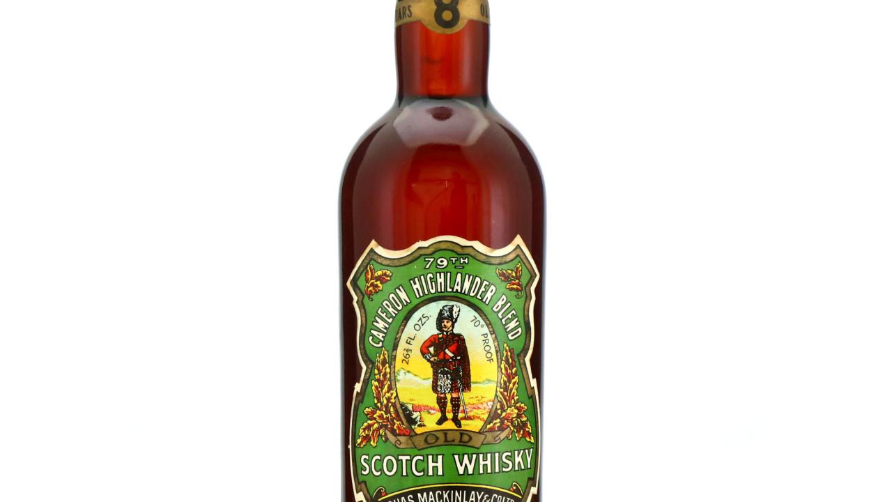 Mackinlay's 8 Year Old 79th Cameron Highlander Blend 1970s Whisky ...