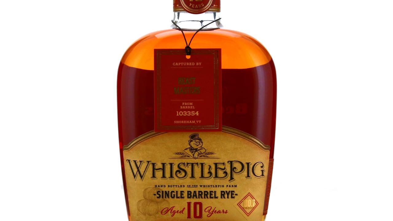 Whistlepig 10 Year Old Single Barrel Rye #103354 / Beast Masters Club ...