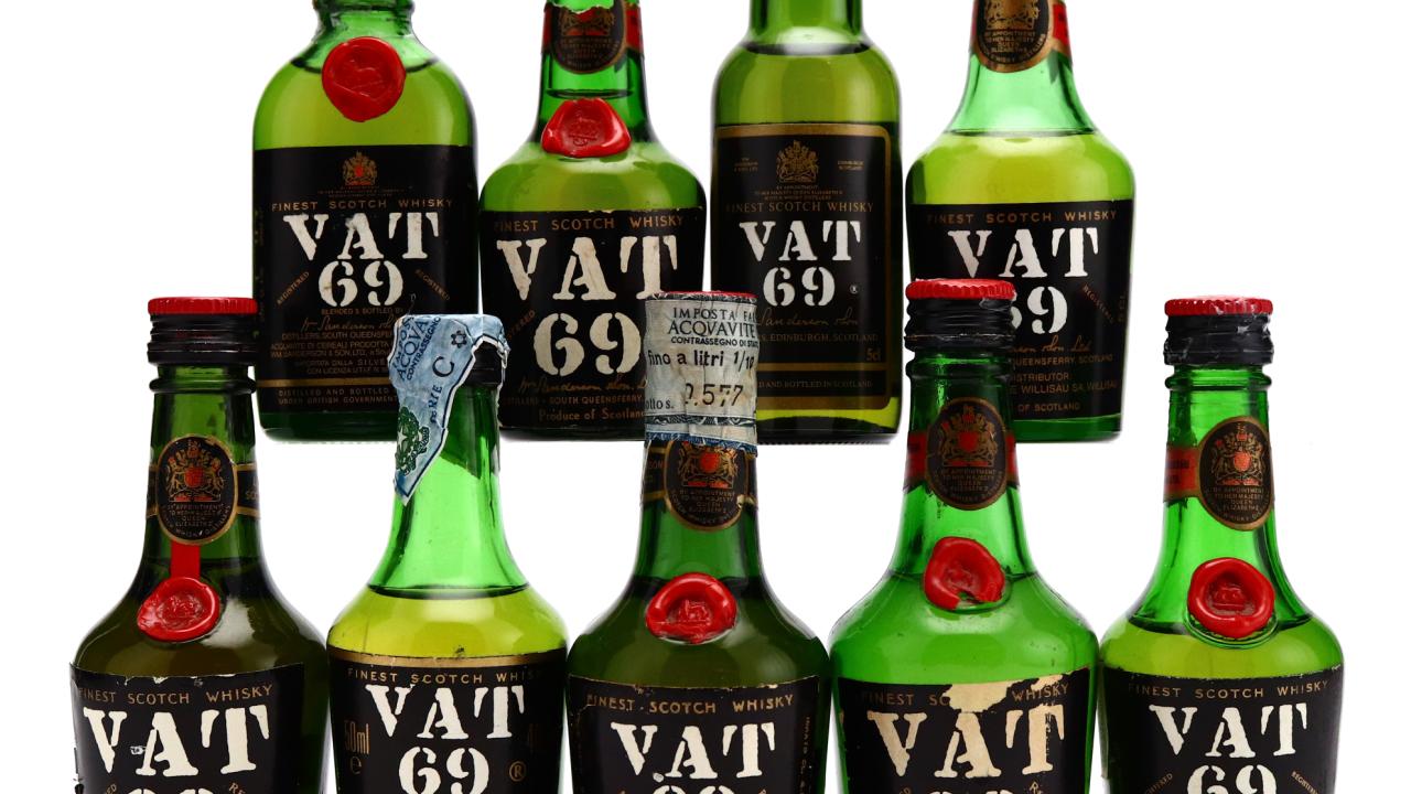 Vat 69 Miniature x 9 Whisky | Whisky Auctioneer
