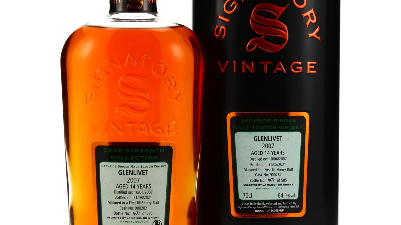 Glenlivet 2007 Signatory Vintage 14 Year Old Cask Strength Whisky ...