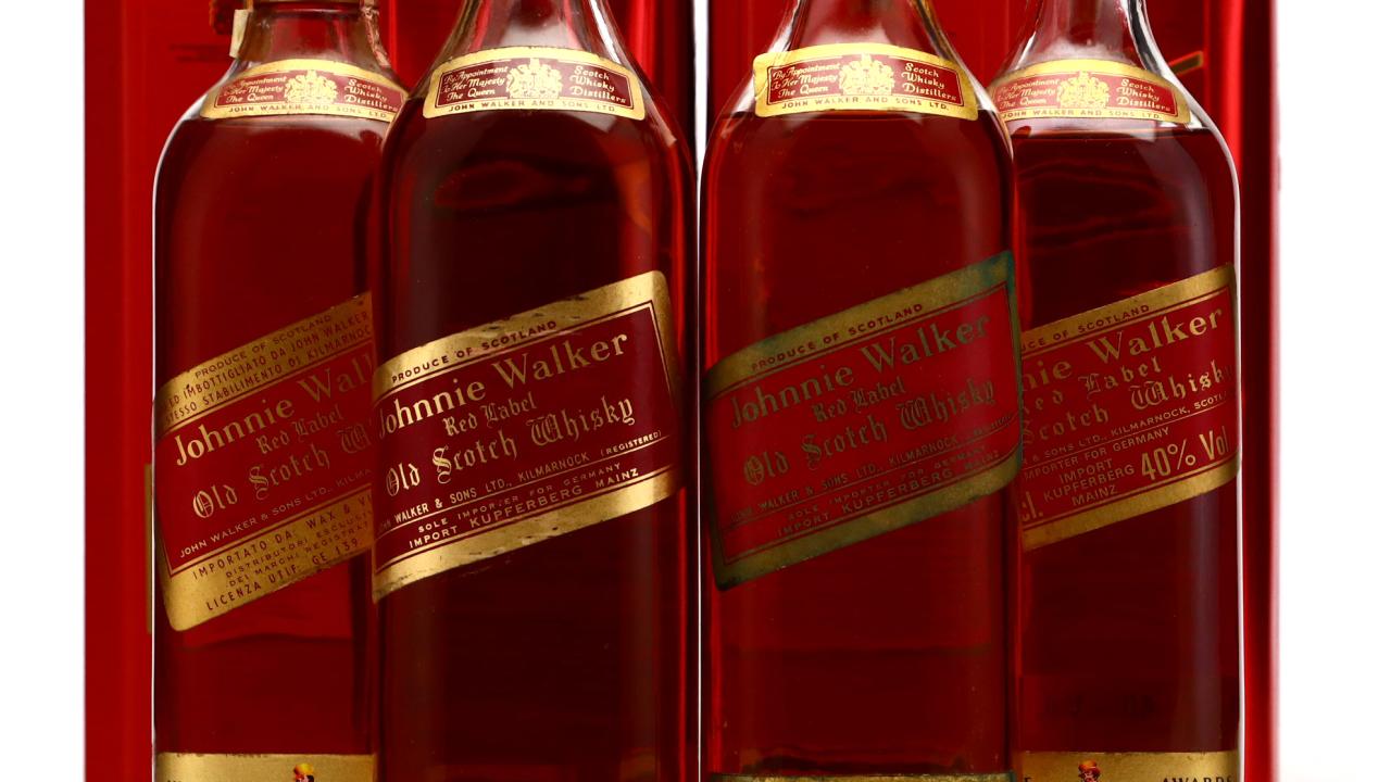 Johnnie Walker Red Label 4 x 70cl - Kupferberg & Wax & Vitale Import ...