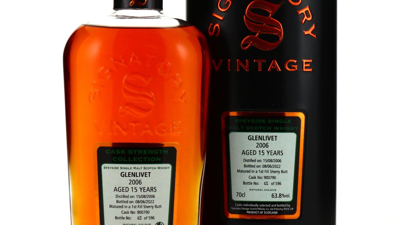 Glenlivet 2006 Signatory Vintage 15 Year Old Cask Strength Whisky ...