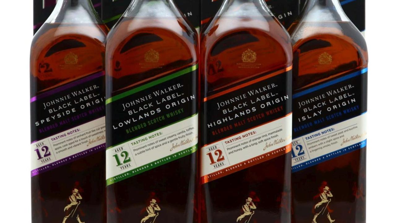 Johnnie Walker Black Label Origins Collection 4 x 1 Litre Whisky ...