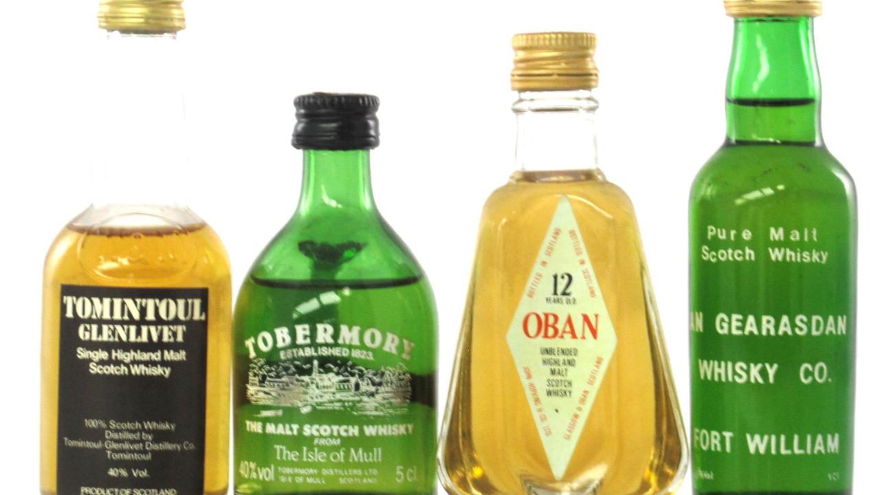 Single Malt Miniature Selection x 4 / Including Oban 1970s Whisky ...