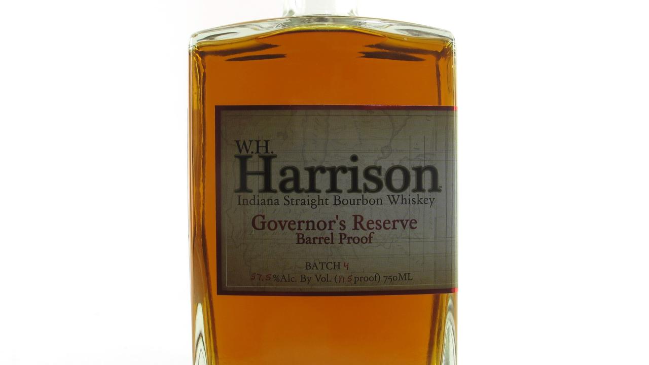 W.H. Harrison Governor's Reserve Barrel Proof Batch #4 Whisky | Whisky ...