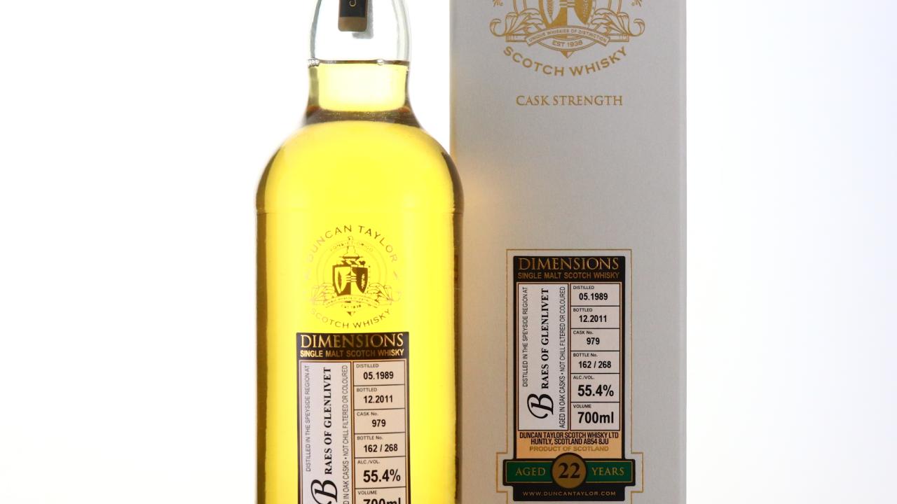 Braes of Glenlivet 1989 Duncan Taylor 22 Year Old Dimensions Whisky ...