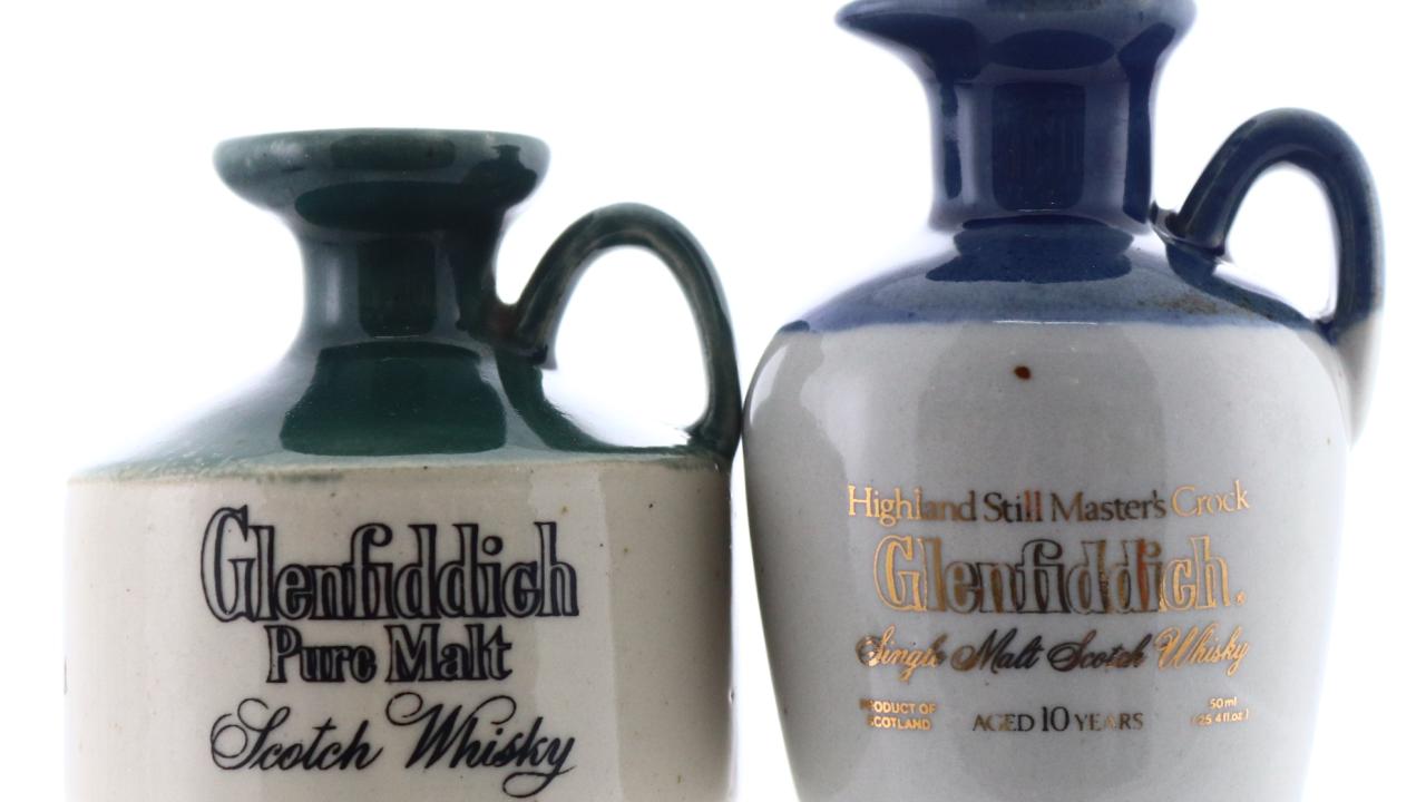 Glenfiddich Ceramic Flagon Miniatures x 2 Whisky | Whisky Auctioneer
