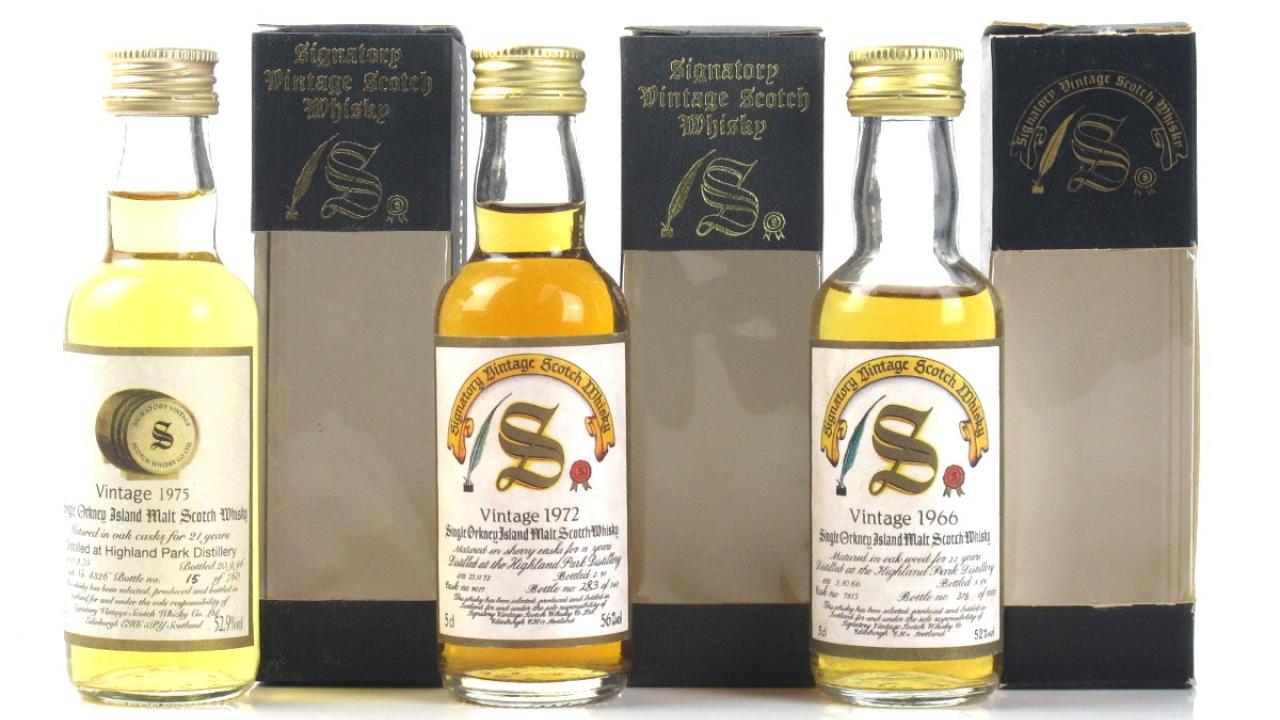 Highland Park 1966, 1972 and 1975 Miniatures Whisky | Whisky Auctioneer