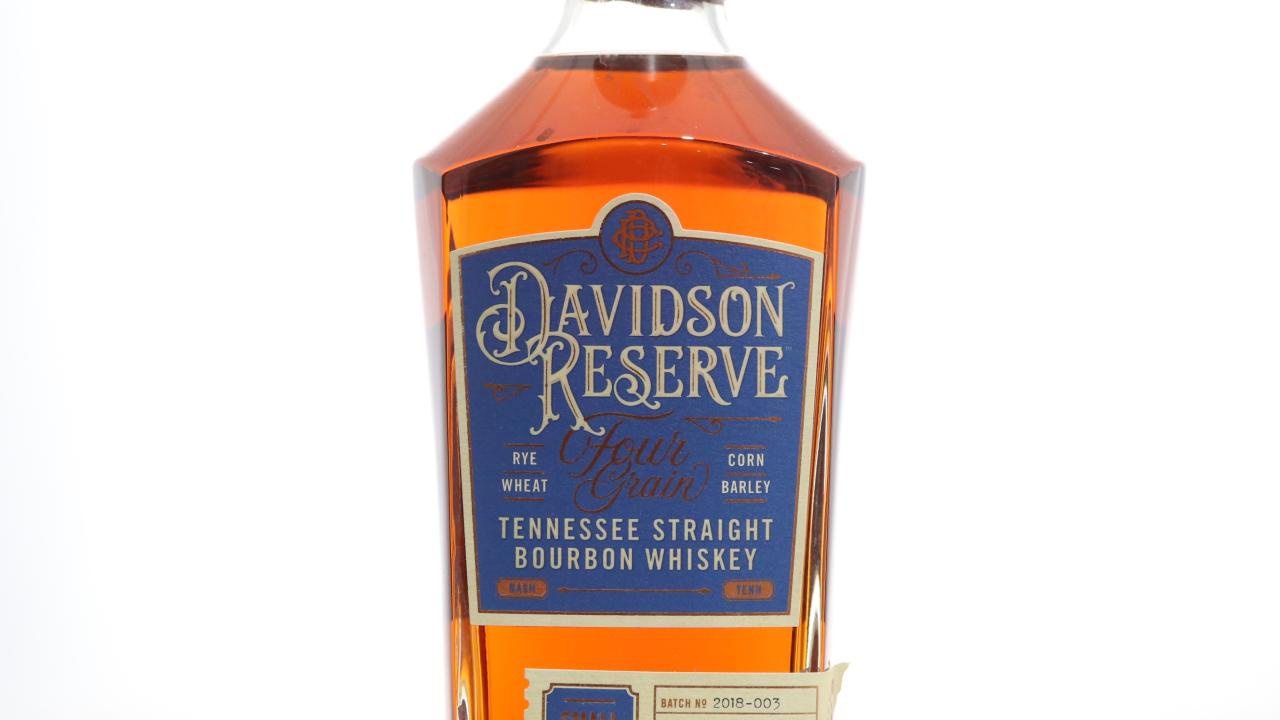 Davidson Reserve Four Grain Tennessee Straight Bourbon Whisky | Whisky ...