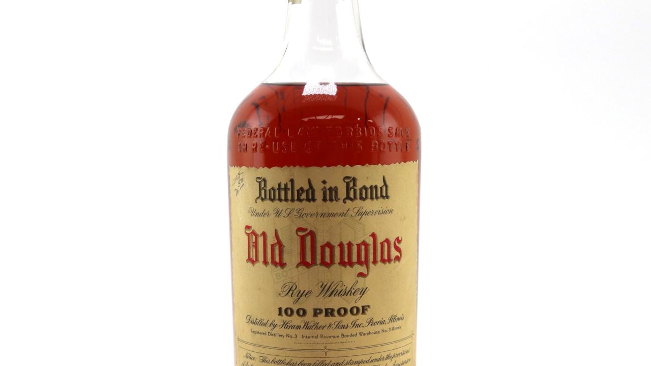 Old Douglas 1936 Bottled in Bond Rye Quart Whisky | Whisky Auctioneer