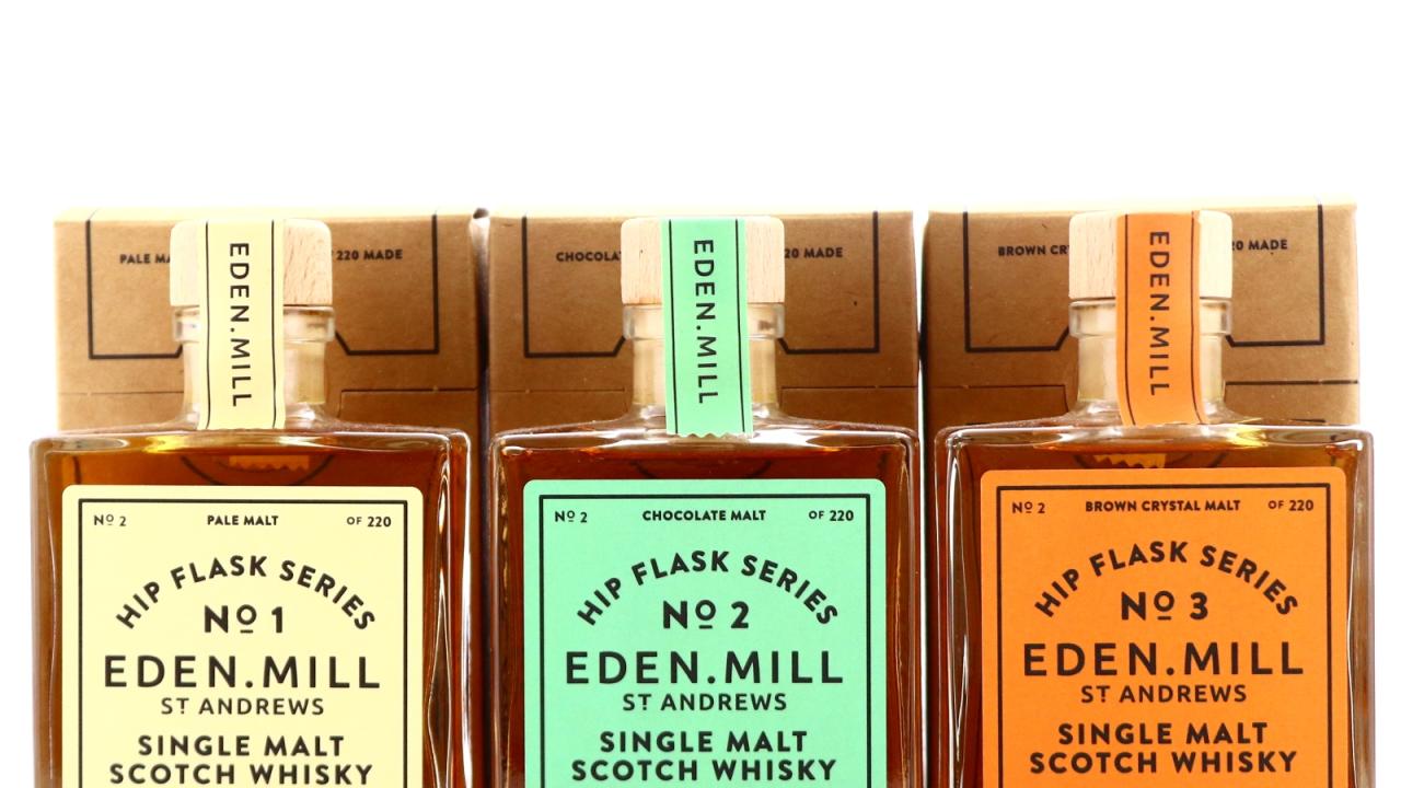 Eden Mill Single Malt Hip Flask Series - No.1-3 Whisky | Whisky Auctioneer