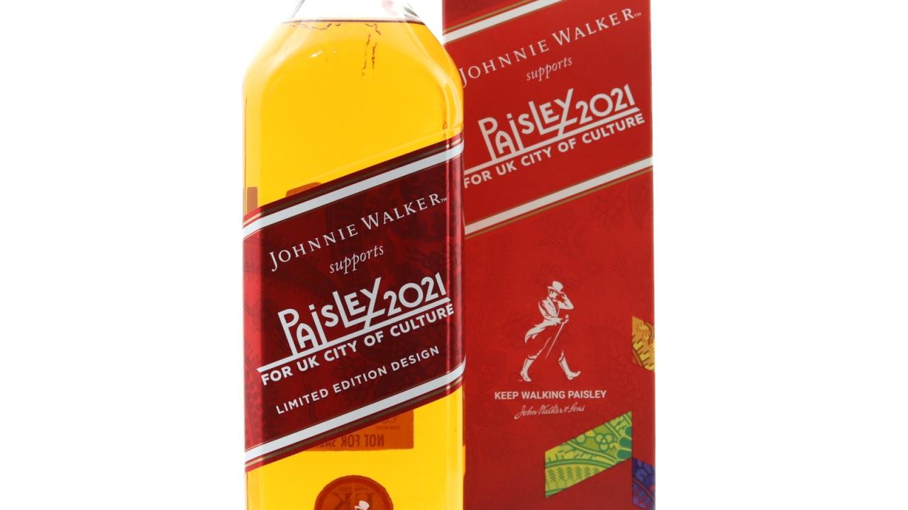Johnnie Walker Red Label / Paisley 2021 UK City of Culture Whisky ...