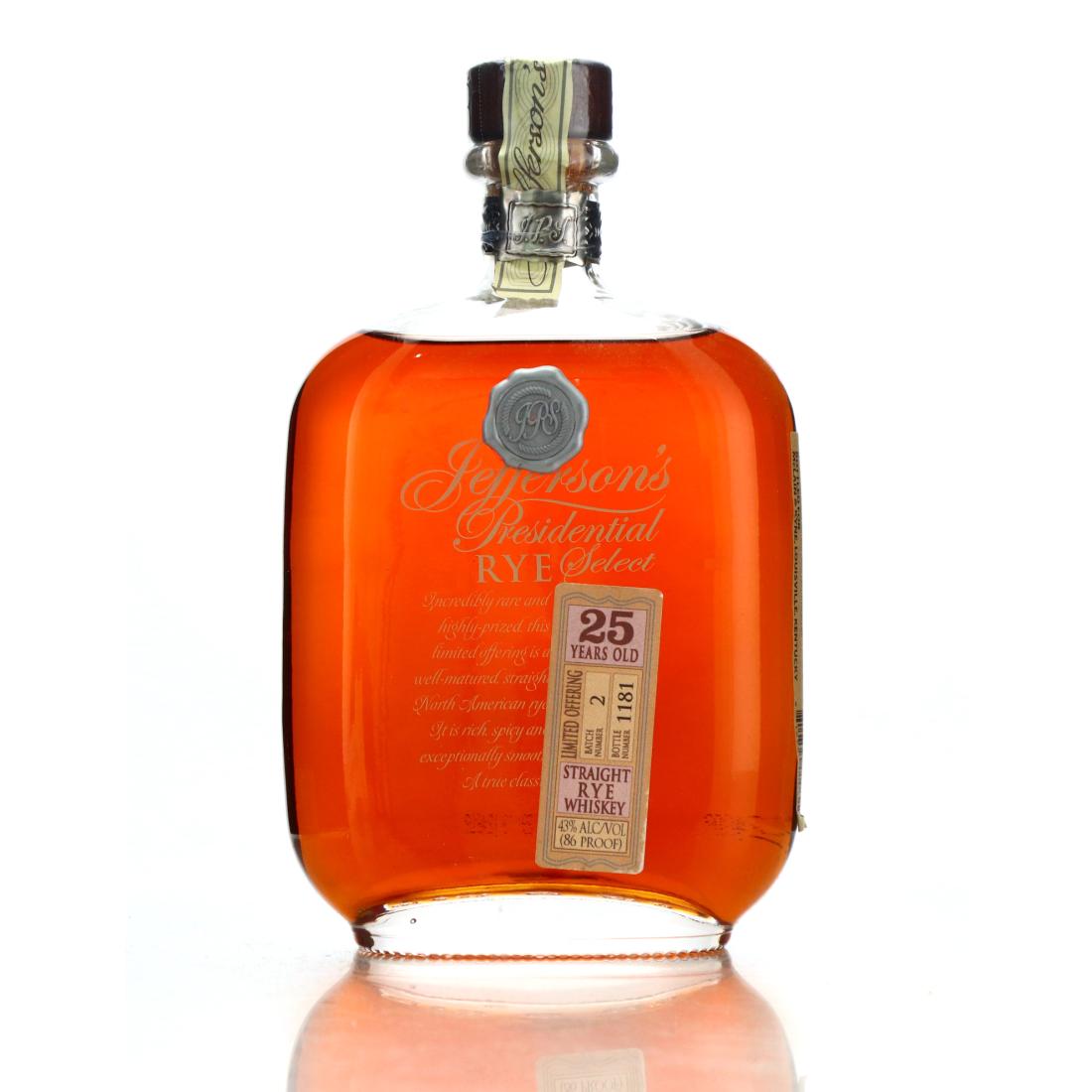 Jefferson's Presidential Select 25 Year Old Straight Rye Batch #2 ...