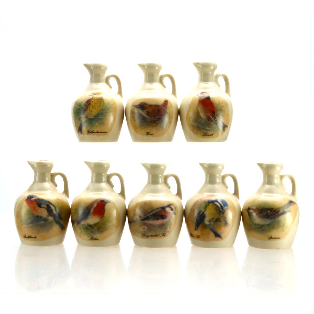 Rutherford's Whisky Ceramics Miniatures x 8 / Garden Birds Whisky ...