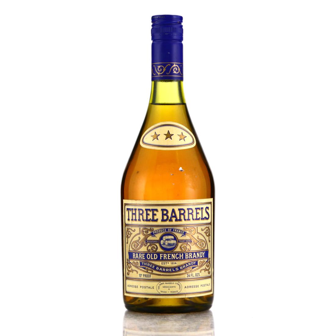 Three Barrels Three Star Rare Old French Brandy 1970s Whisky | Whisky ...