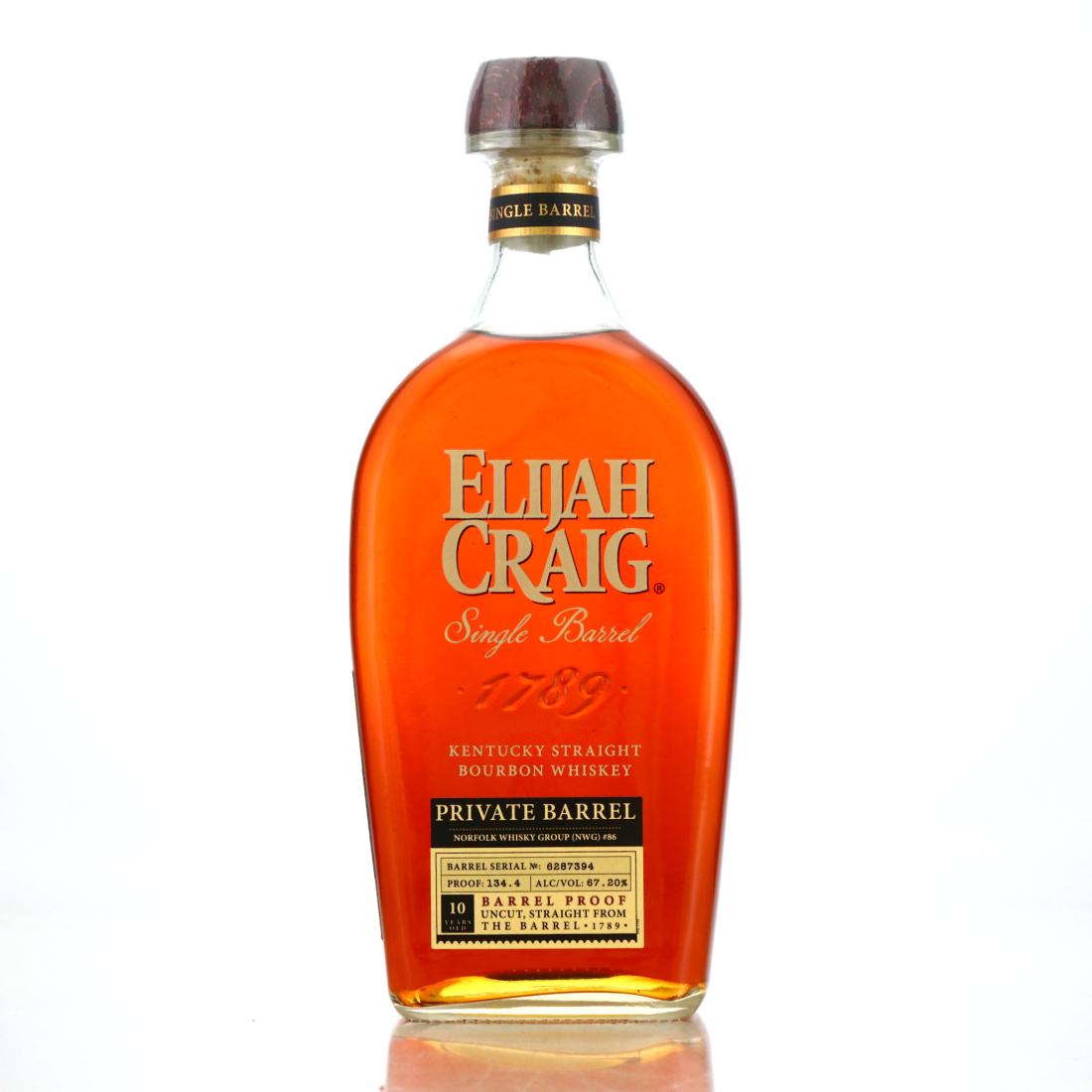 Elijah Craig 10 Year Old Barrel Proof Single Barrel / Norfolk Whisky ...