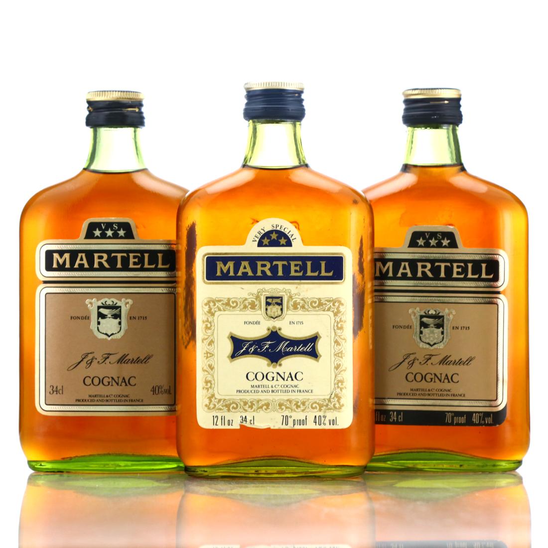 Martell 3 Star Cognac Half Bottle 1970-80s x 3 Whisky | Whisky Auctioneer