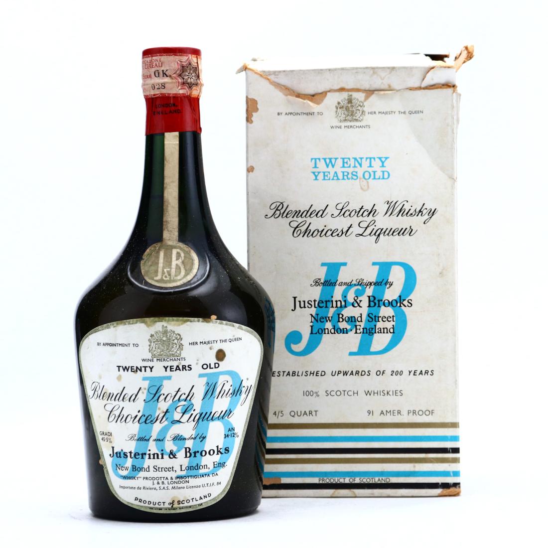 J&B 20 Year Old Choicest Liqueur Scotch 1960s Whisky | Whisky Auctioneer