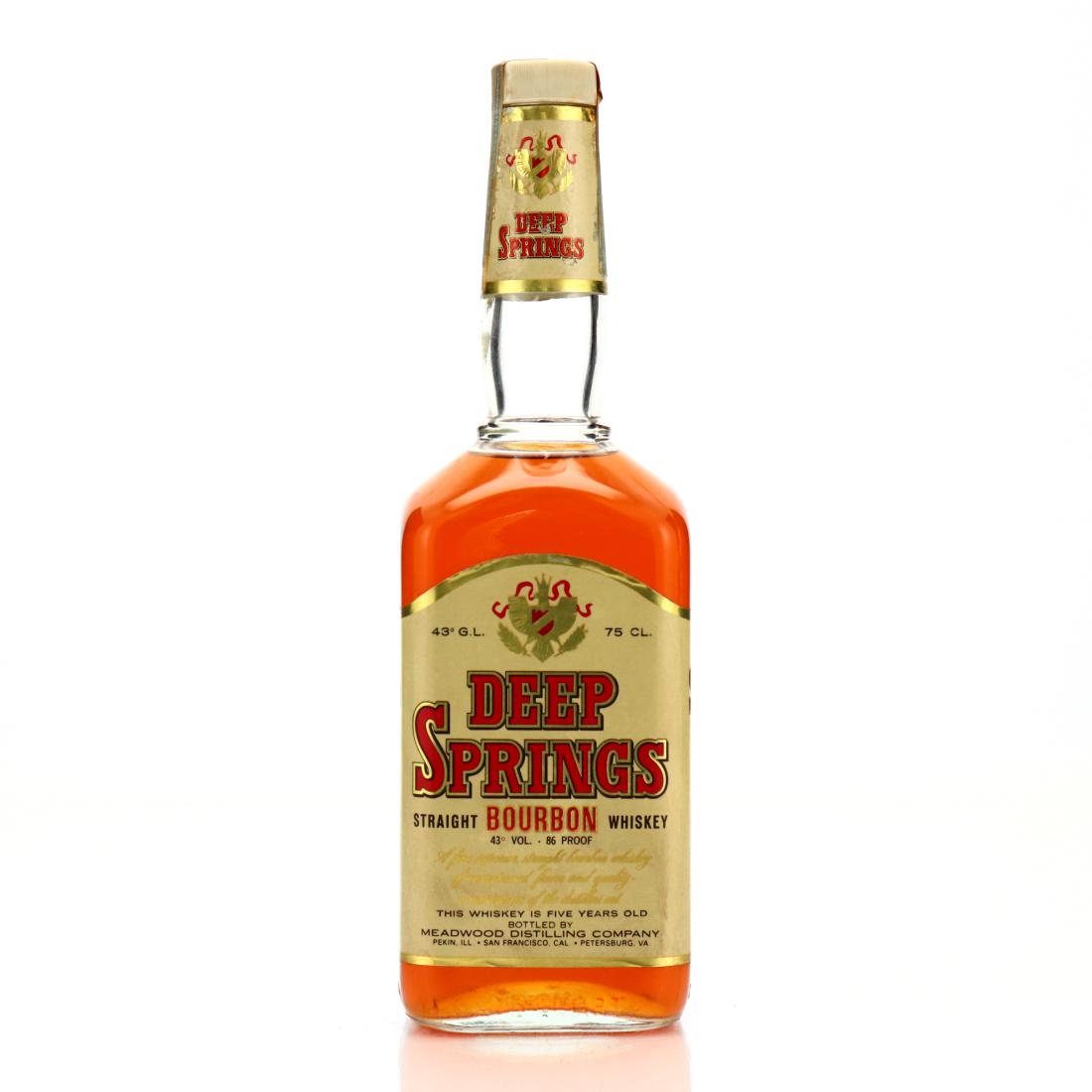 Deep Springs 5 Year Old Straight Bourbon circa 1970s Whisky | Whisky ...