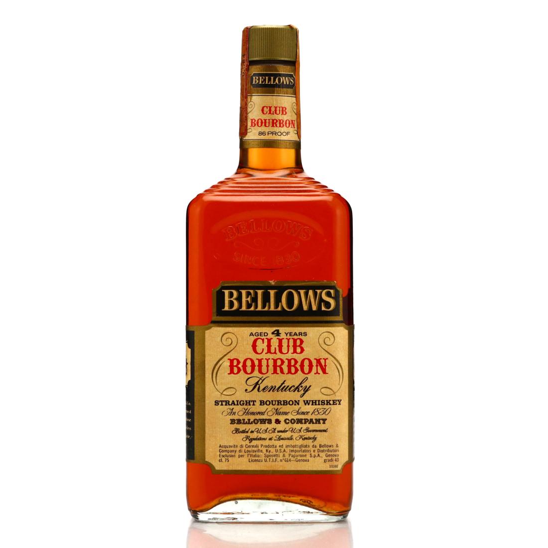 Bellows 4 Year Old Club Bourbon 1977 Whisky | Whisky Auctioneer