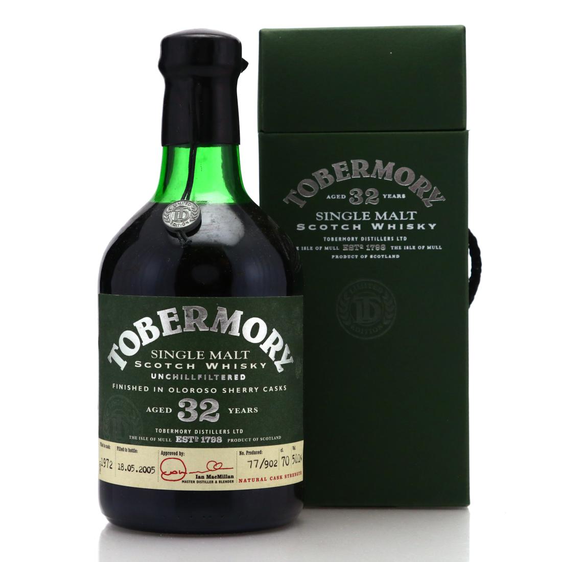 Tobermory 1972 Oloroso Sherry Finish 32 Year Old / Green Label Whisky ...