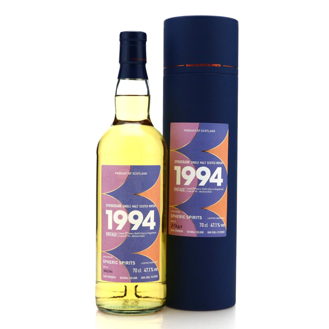 Springbank 1994 Spheric Spirits 27 Year Old / Bottle #03 Whisky ...
