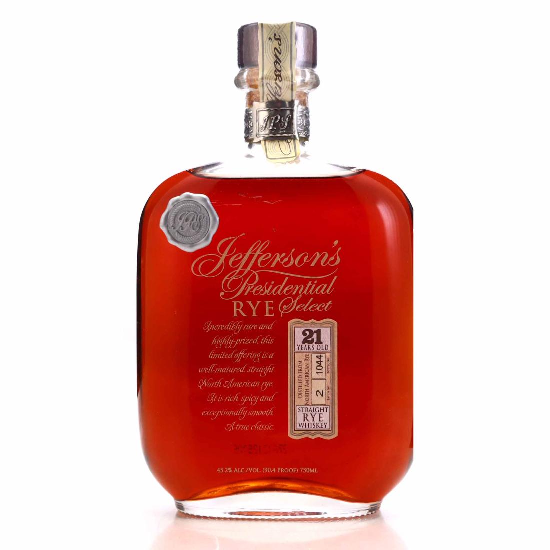 Jefferson's Presidential Select 21 Year Old Straight Rye Batch #2 ...
