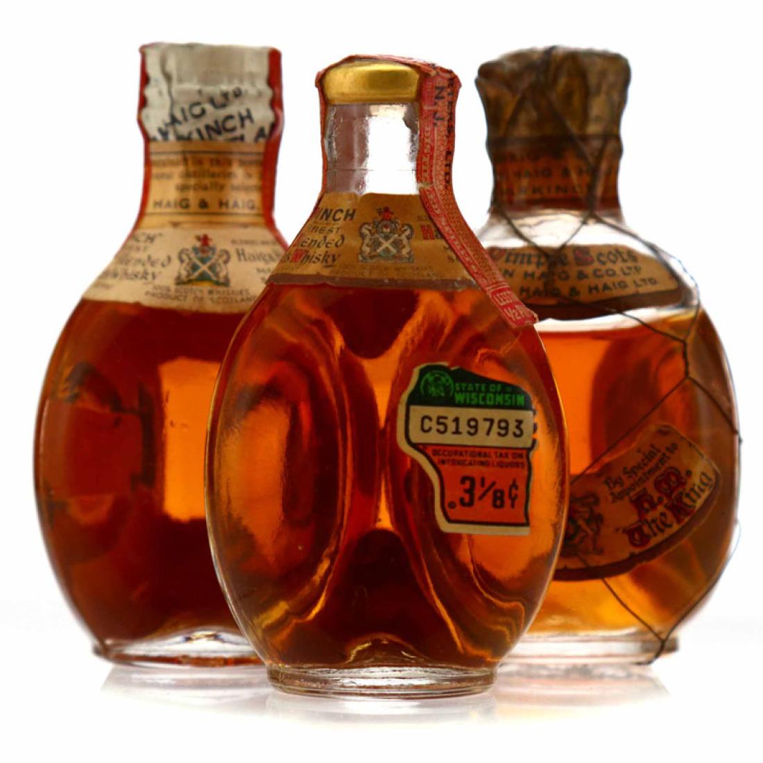 Haig's Dimple Miniature 1940s - 50s x 3 Whisky | Whisky Auctioneer