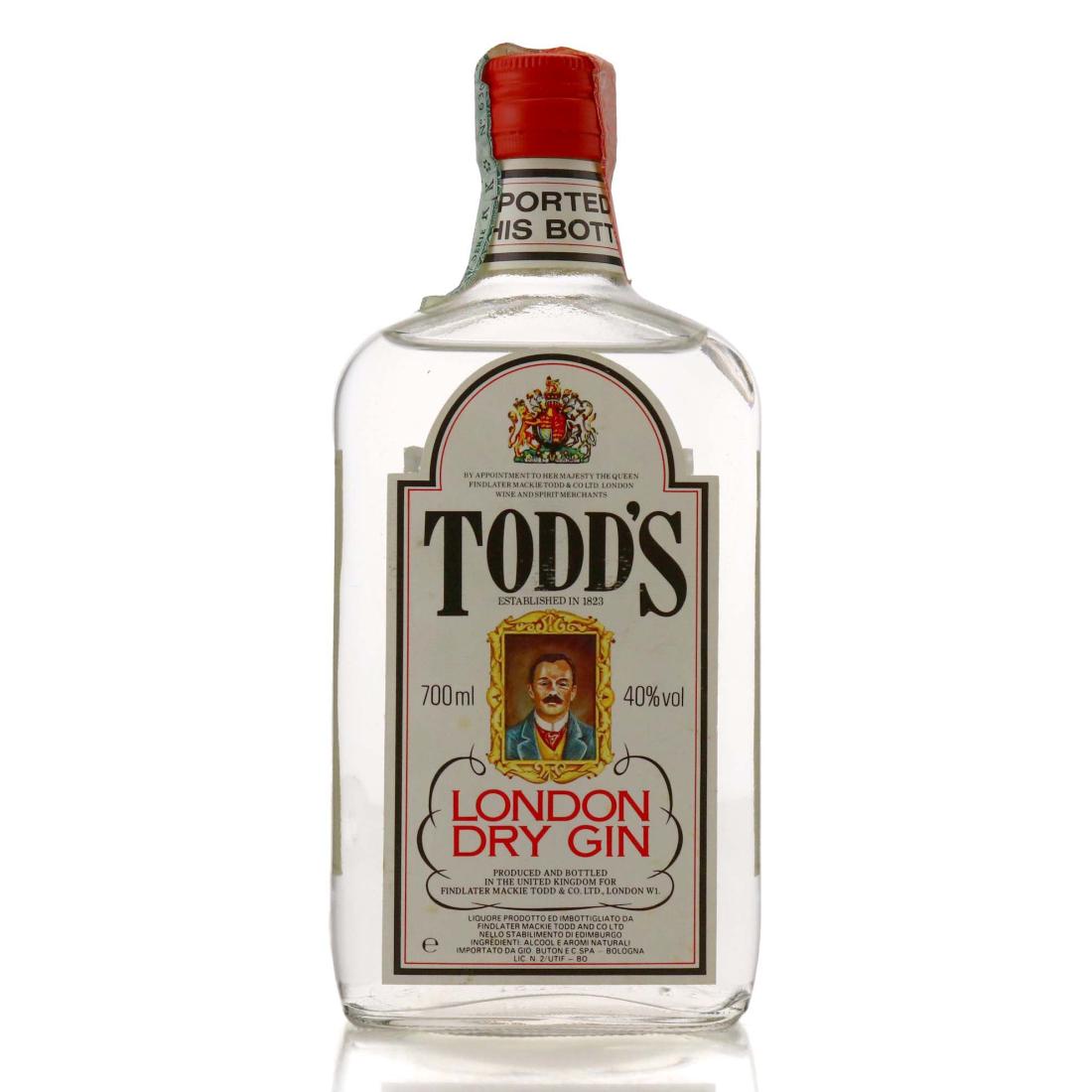 Findlater Mackie Todd & Co. / "Todd's" London Dry Gin 1980s Whisky | Whisky Auctioneer