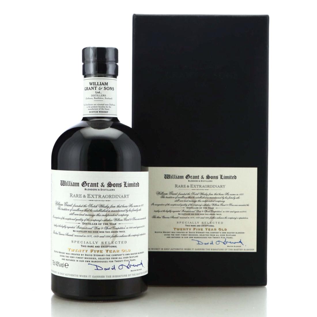 William Grant and Sons 25 Year Old Rare and Extraordinary 75cl Whisky ...