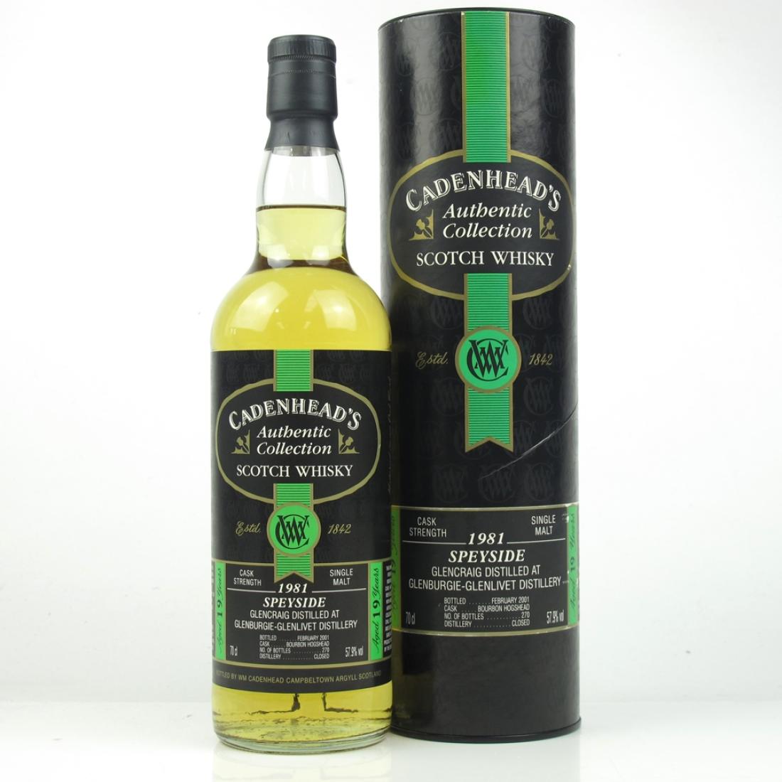 Glencraig / Glenburgie 1981 Cadenhead's 19 Year Old Whisky | Whisky ...