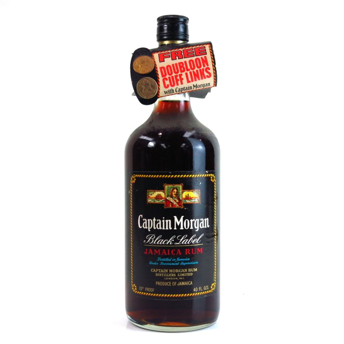 Captain Morgan Black Label Rum 40 Fl. Oz. 1970s / Includes Dubloon Cuff ...