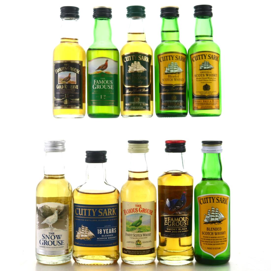 Cutty Sark & Famous Grouse Miniature x 10 Whisky | Whisky Auctioneer