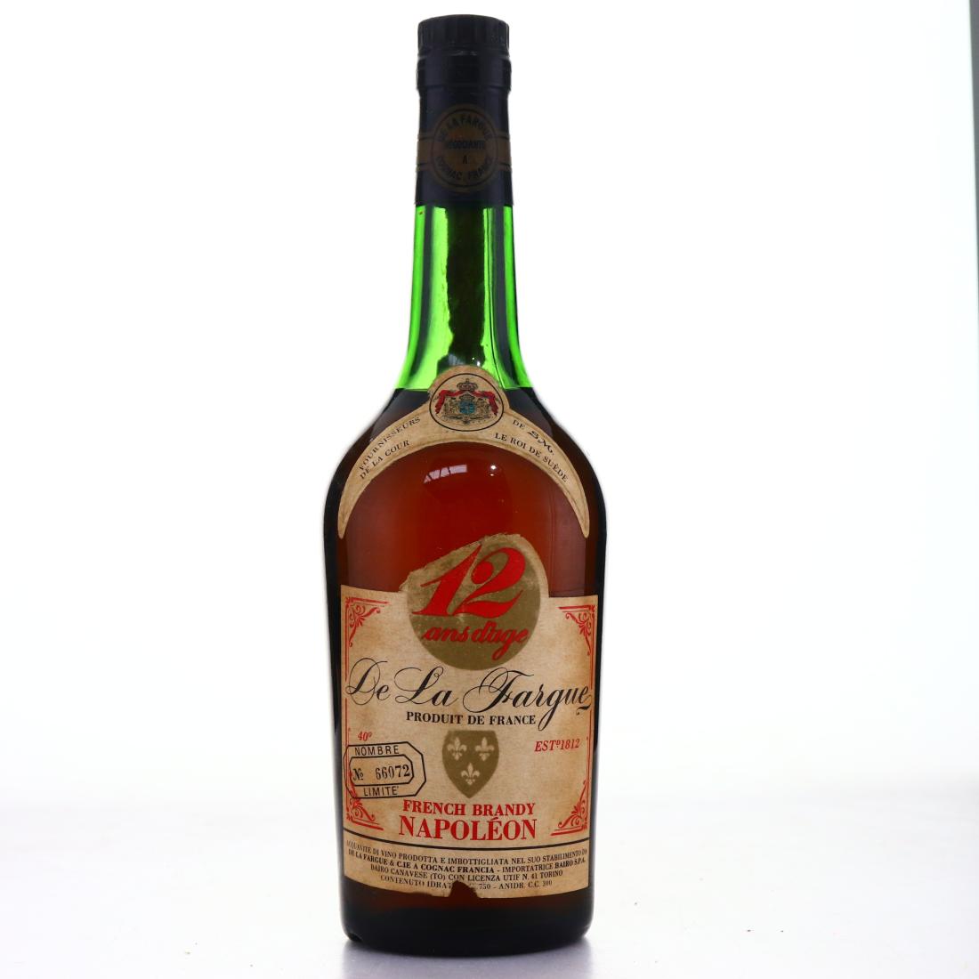 De La Fargue 12 Year Old Napoleon Brandy 1970s Whisky | Whisky Auctioneer