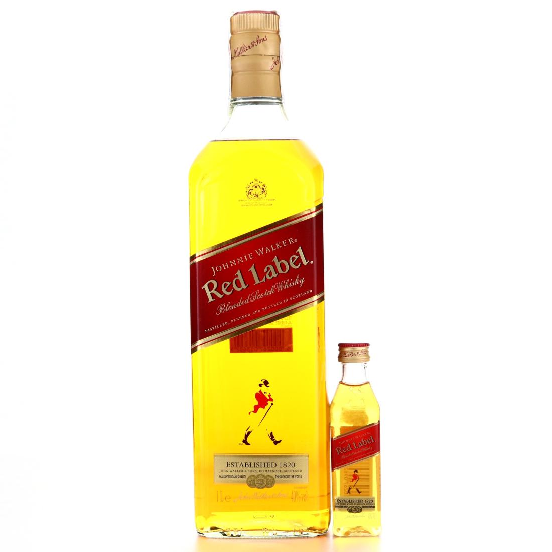 Johnnie Walker Red Label 1 Litre / with Miniature 5cl Whisky | Whisky ...