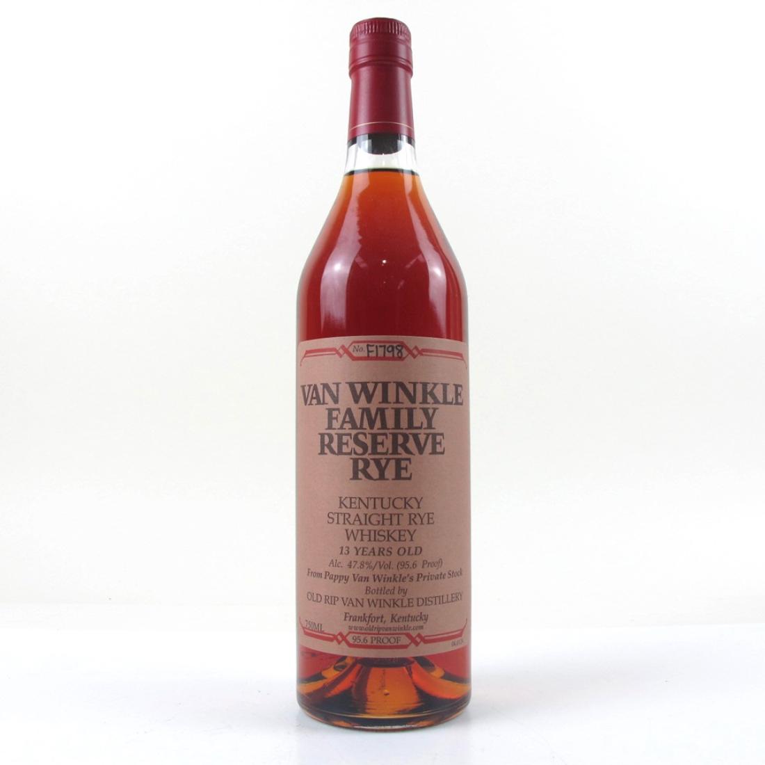 Pappy Van Winkle 13 Year Old Rye Family Reserve Whisky | Whisky Auctioneer