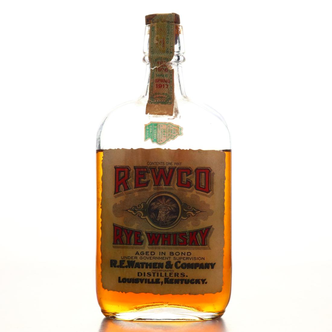 Rewco 1917 Bottled in Bond Rye / Prohibition Era Bottling Whisky ...