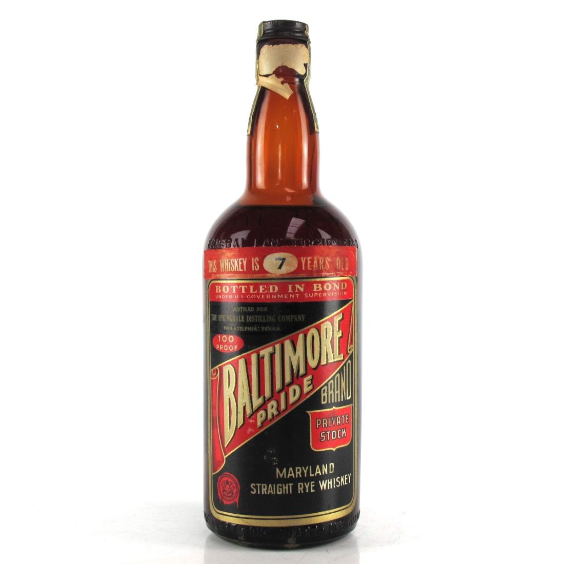 Baltimore Pride 1935 Private Stock 7 Year Old Rye Whisky | Whisky ...