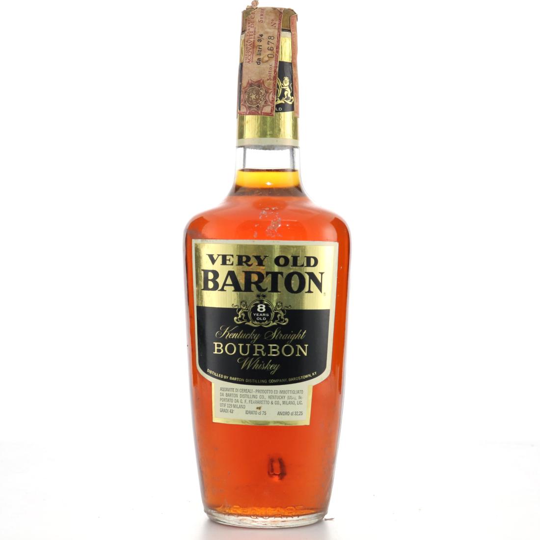 Very Old Barton 8 Year Old Kentucky Straight Bourbon 1970s Whisky ...