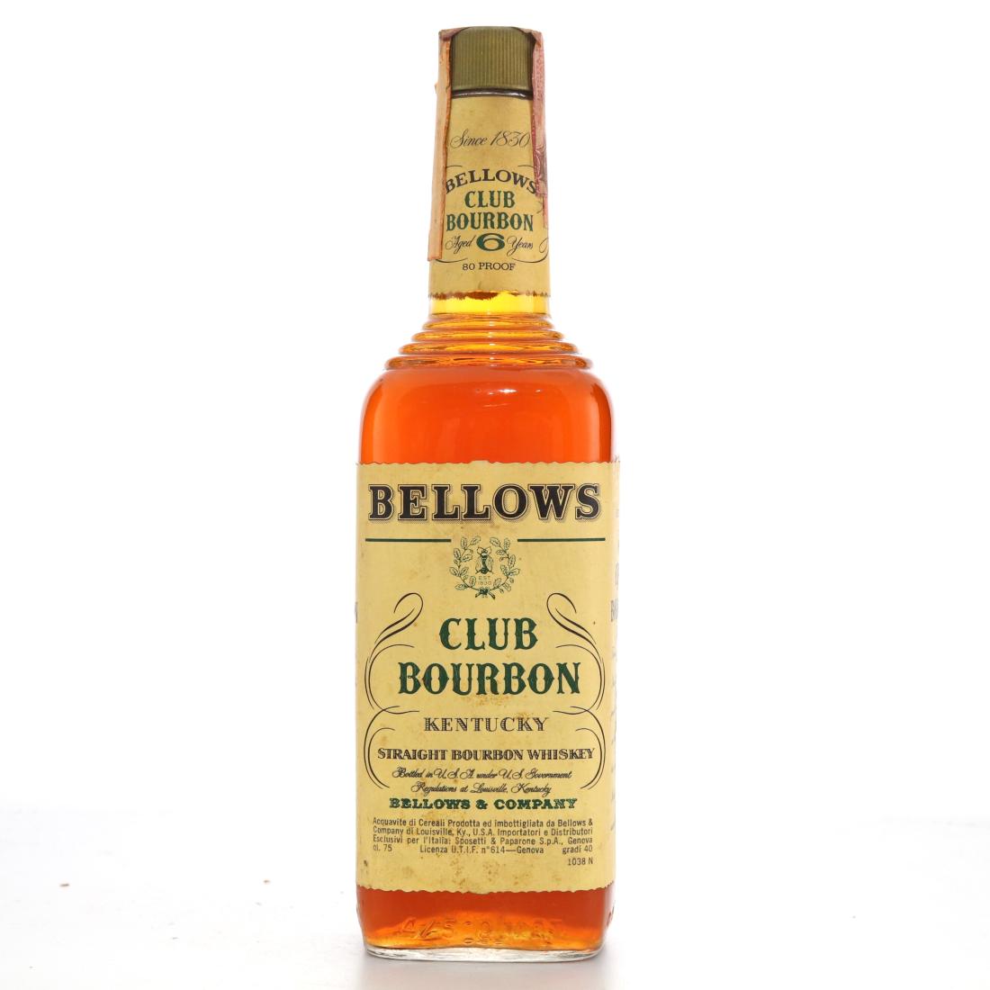 Bellows 6 Year Old Club Bourbon 1970s Whisky | Whisky Auctioneer