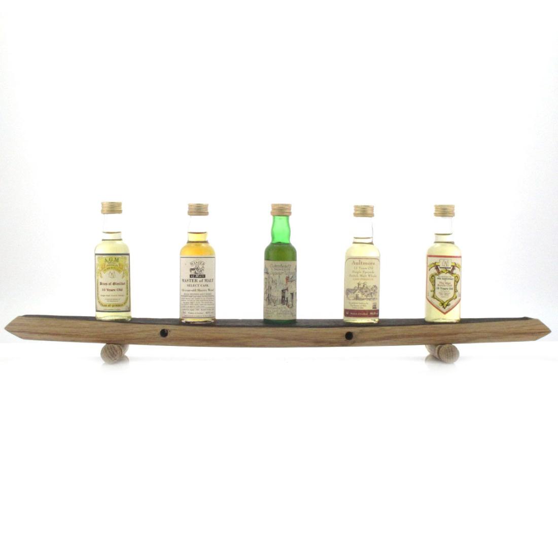 Scotch Whisky Miniature x 5 / with Cask Stave Plinth Whisky | Whisky ...