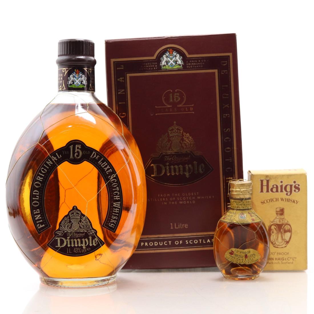Dimple 15 Year Old 1 Litre / with 1970s Miniature Whisky | Whisky ...